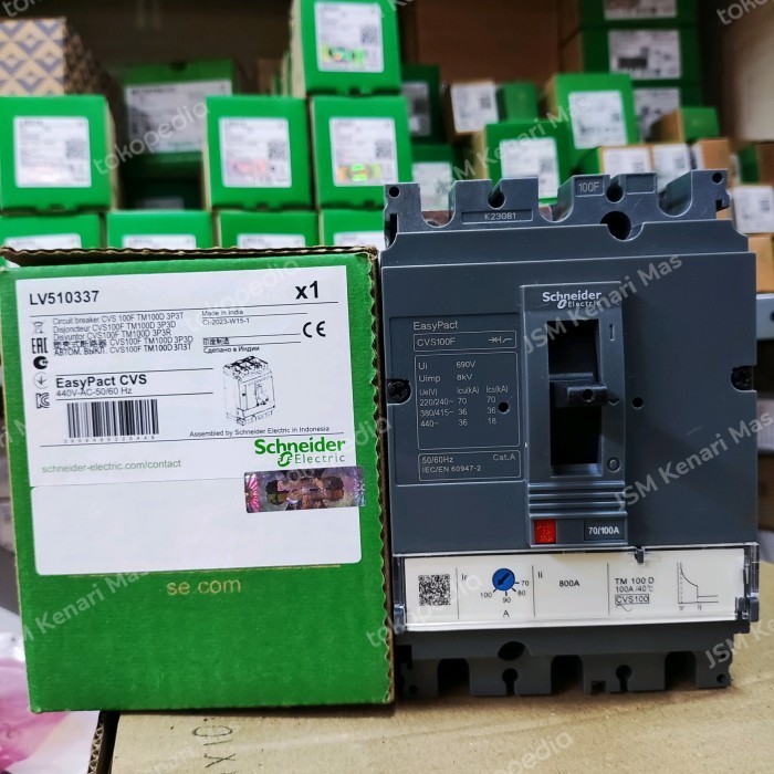 Jual MCCB CVS 100F 3P 100A TM100D LV510337 ORIGINAL SCHNEIDER | Shopee ...