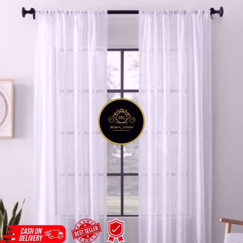 Jual Vitrase Gorden Putih Polos Import Premium Model Serut Minimalis ...