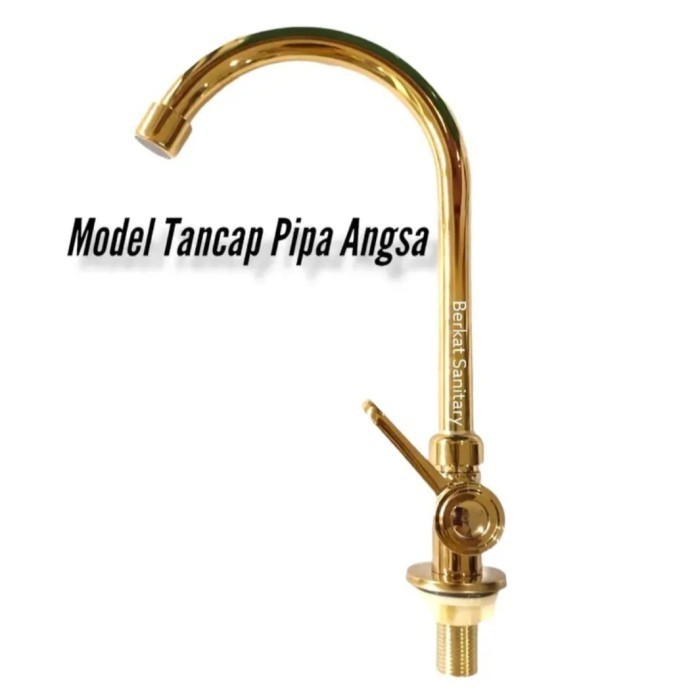 Jual Kran Pipa Angsa Full Gold/Keran Dapur Gold - Cold Only | Shopee ...