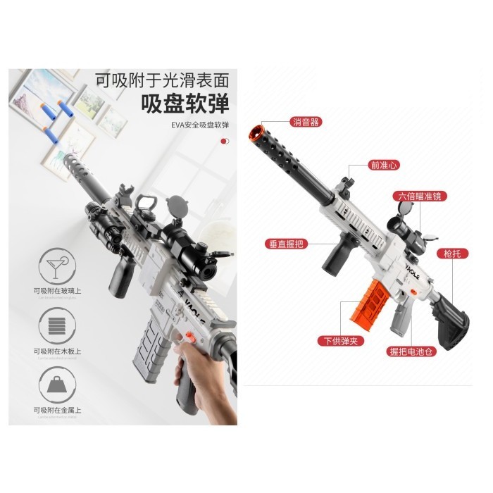 Jual Mainan Anak Pistol Nerf Busa Auto Matic Tembak Peluru Pubg Game ...