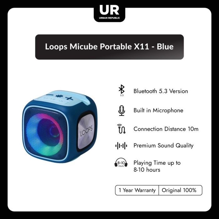 Jual LOOPS Micube Portable Speaker X11 - Blue | Shopee Indonesia