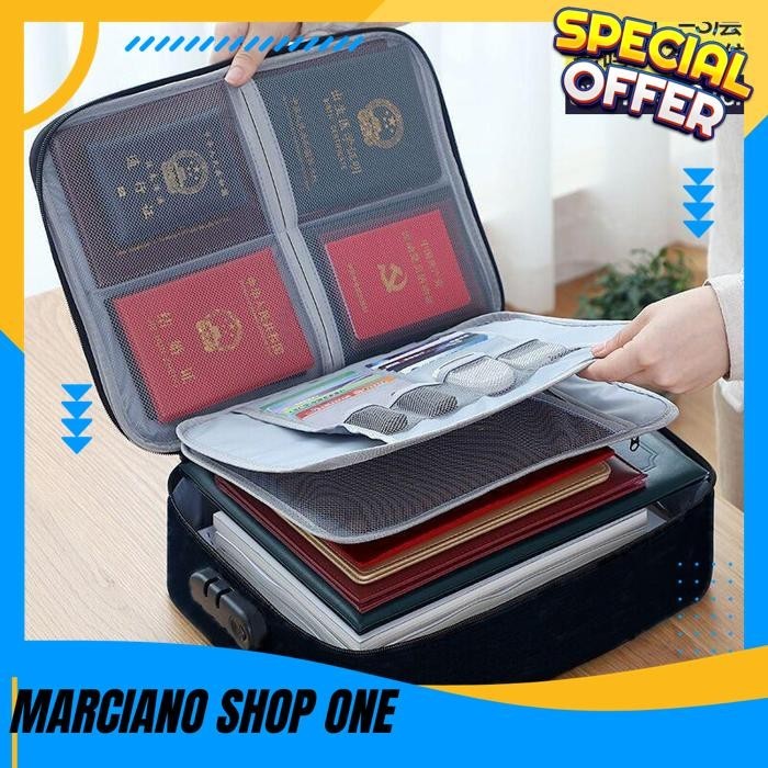 Jual TAS DOKUMEN TRAVEL PARTITION BAG DOCUMENT STORAGE BOX DENGAN LOCK ...