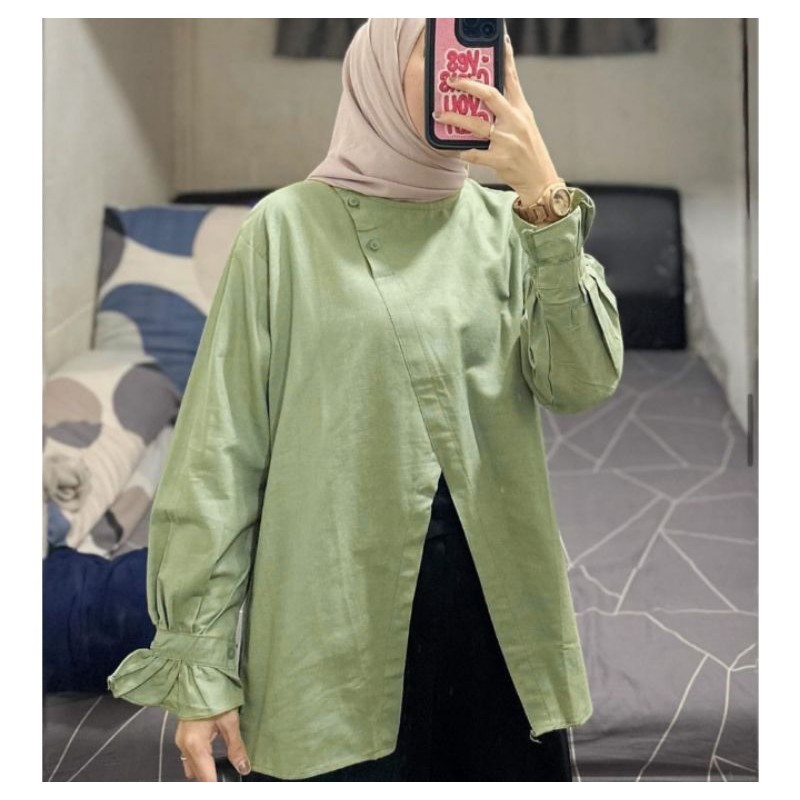 Jual BLOUSE BAHAN KATUN POLY BELAH TENGAH | Shopee Indonesia