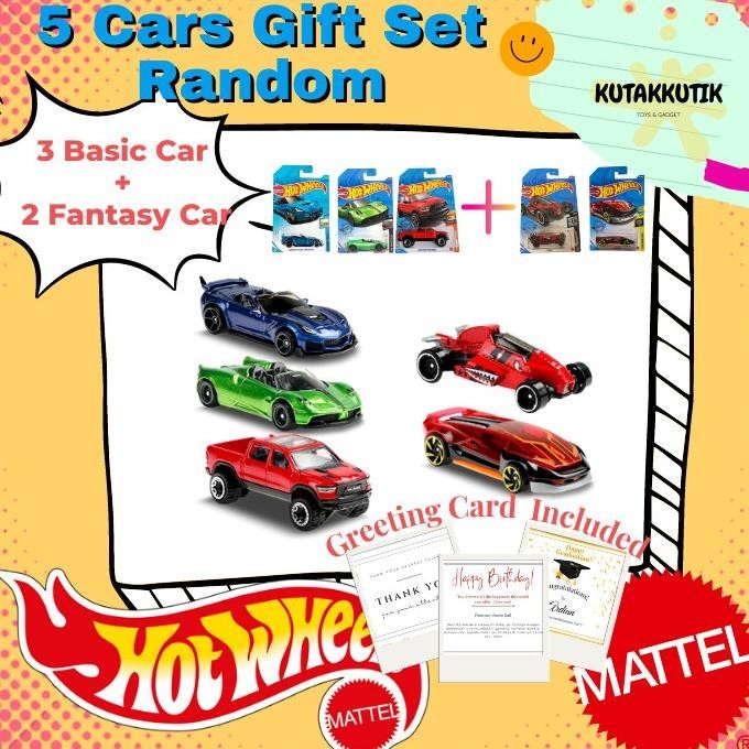Jual Hot Wheels - Gift Set 5 Cars Pack (Random 3 Basic Car 2 Fantasy ...