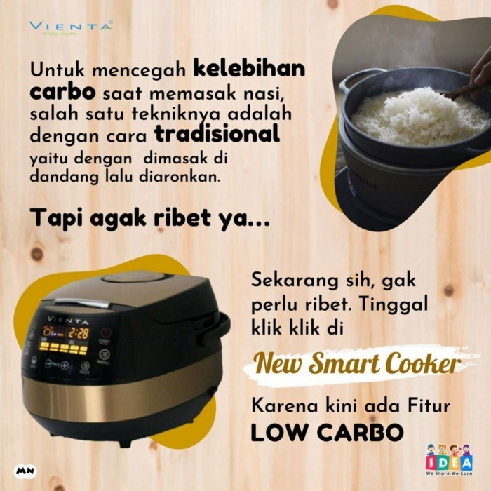 Jual New Smart Cooker Low Carbo Vienta Garansi Resmi (Ori) | Shopee ...