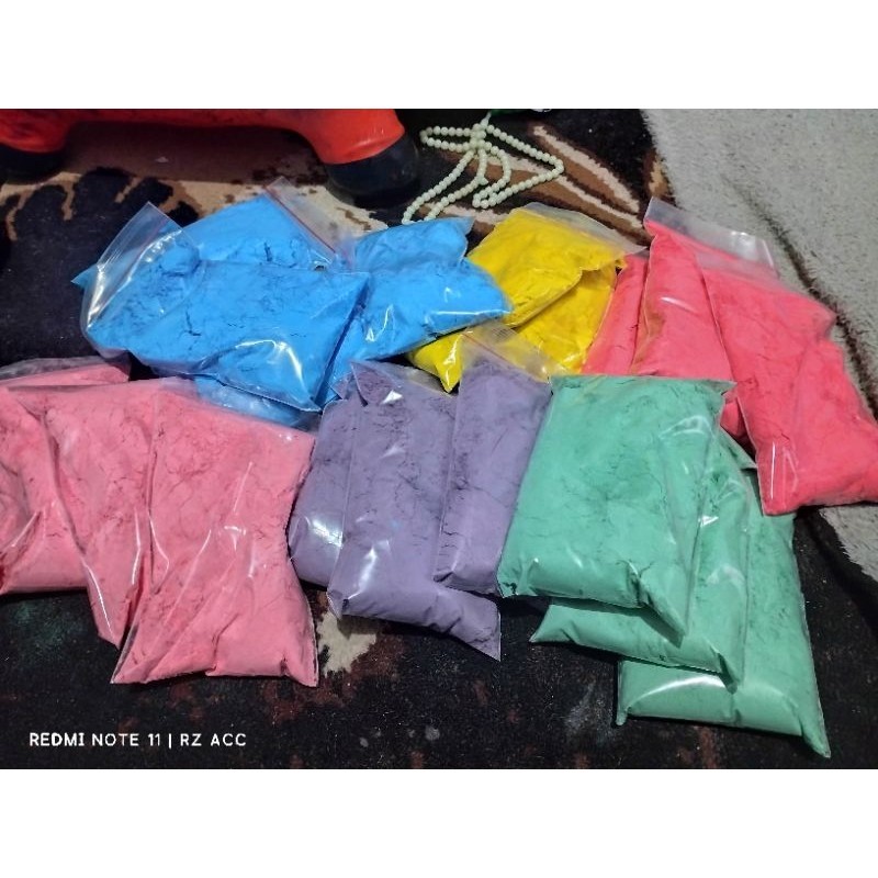 Jual holly powder 250gr kemasan klip / tepung warna / holi powder ...