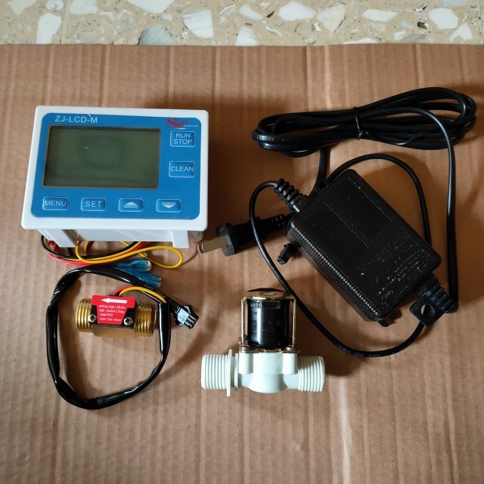 Jual Digital Flow Meter Control Water Oil Sensor Zj-Lcd-M Komplit Set ...