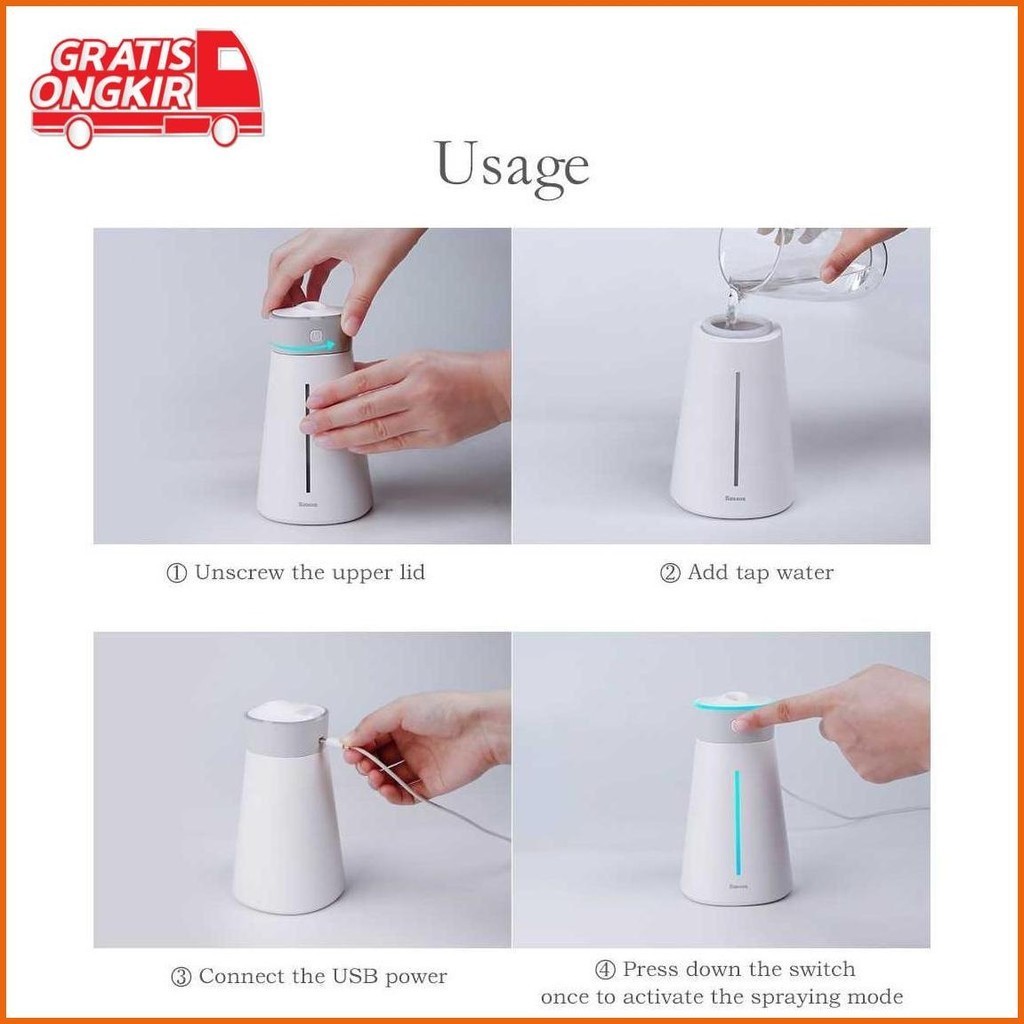 Jual BASEUS DHMY-B SLIM WAIST HUMIDIFIER WITH ACCESSORIES 1602J ...