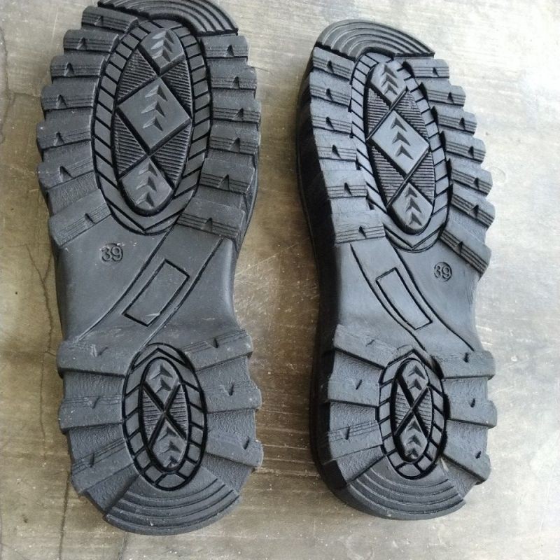Jual sol pria safety USA 156 HItam no 39 bhn PVC tebal | Shopee Indonesia