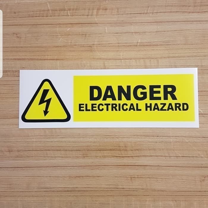 Jual [AN] rambu stiker danger electrical hazard / stiker sign bahaya ...
