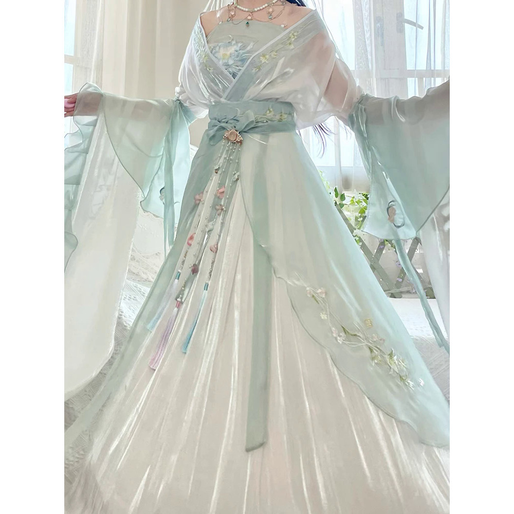 Jual Chinese Hanfu Dress Women Ancient Traditional Embroidered Hanfu ...