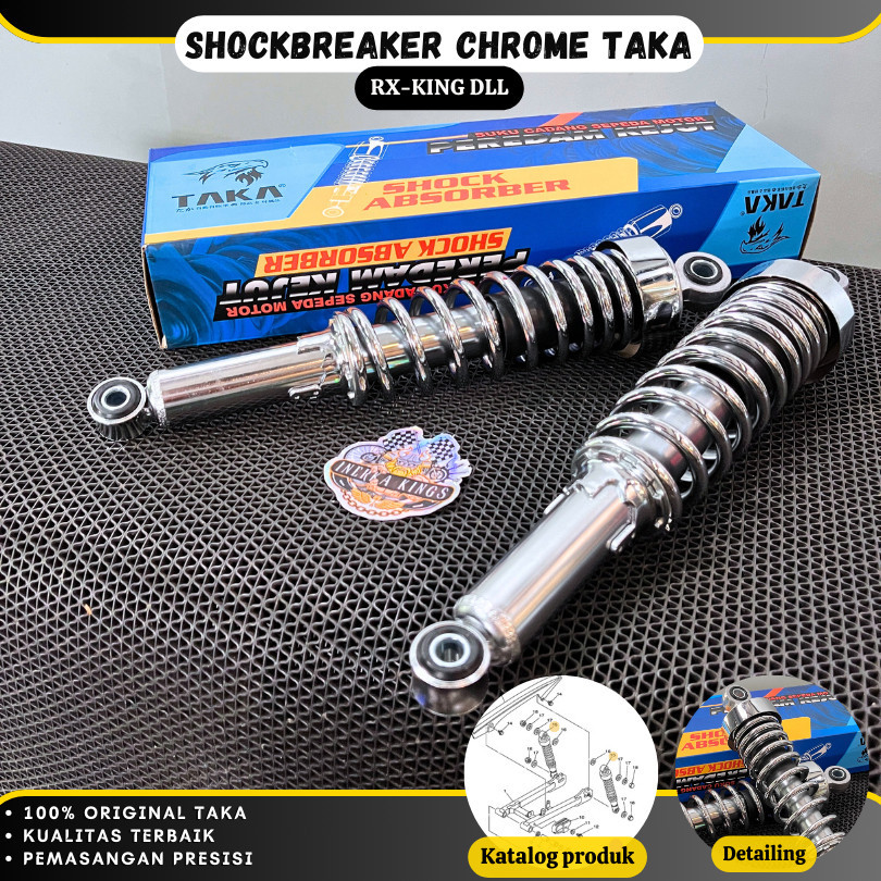 Jual Shock Shockbreaker Belakang RX King RXK Chrome 320 mm ORIGINAL TAKA | Shopee Indonesia