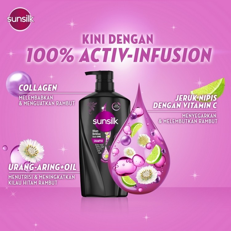 Jual Sunsilk Shampoo Hitam Berkilau Black Shine 900 mL | Shopee Indonesia