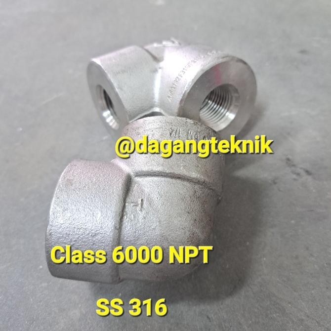 Jual Elbow 1/2 inch / DN 15 Class 6000 NPT SS 316 | Shopee Indonesia