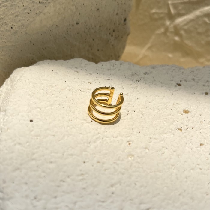Jual Three Lines Ear Cuff By Tsu 18K Gold Plated Sterling Sier Anting 1Pc | Shopee Indonesia