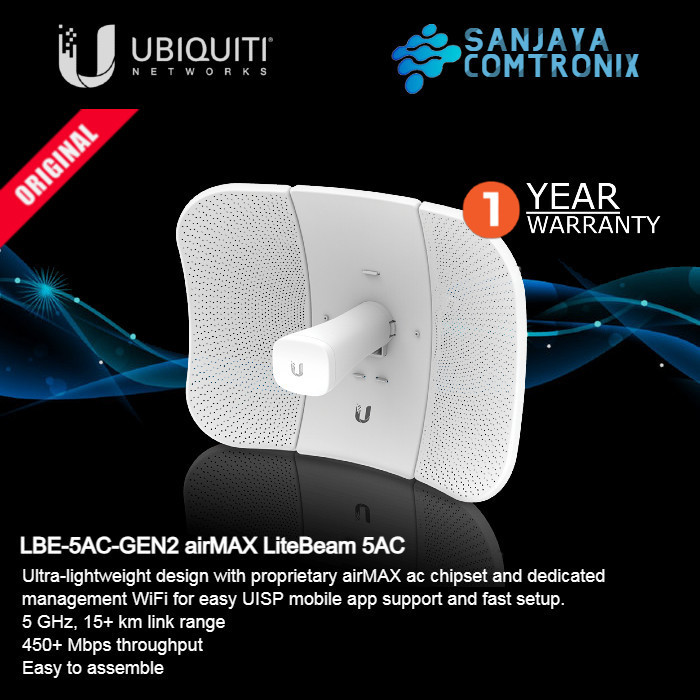 Jual Ubiquiti LiteBeam 5AC Gen 2 airMAX ac CPE LBE-5AC-Gen2 | Shopee ...