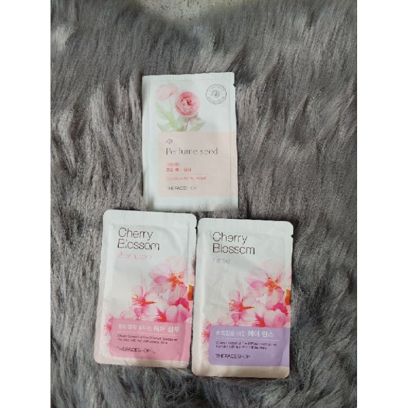 Jual CHERRY BLOSSOM THE FACE SHOP BODY WASH SHAMPOO CONDITIONER SACHET ...