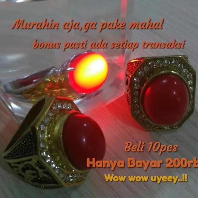 Jual Model Baru CINCIN BATU NYALA FOSFOR AIR MERAH DELIMA !! | Shopee ...