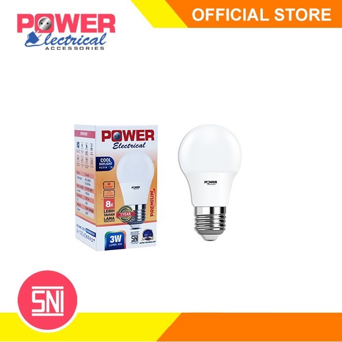 Jual Power - LED BULB 3W 6500K / Putih | Shopee Indonesia
