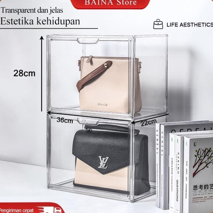 Jual Ada Pengiriman 24 Jam Box Tas Acrylic Akrilik Tempat Tas Bag ...