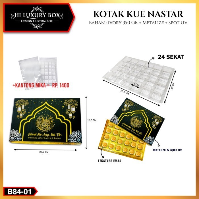 Jual Box Coklat Kotak Kue Nastar Mika Sekat Packaging Lebaran Murah ...