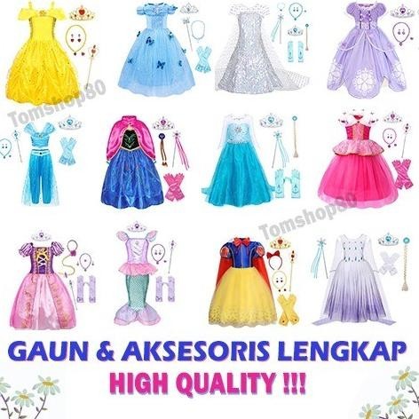 Jual baru!! ready gaun princess / baju princess / dress princess ...