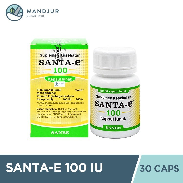 Jual Santa-E 100 IU 30 Kapsul - Suplemen Vitamin E dan Kesehatan Kulit ...