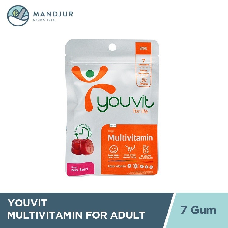 Jual Youvit Multivitamin For Adult Sachet - Multivitamin Gummy Dewasa Rasa Mix Berry | Shopee ...