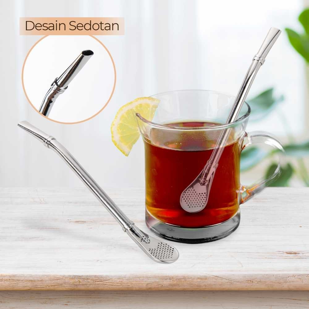 Jual EH-LIFE Sedotan Sendok Teh Drinking Straw Tea Spoon Filter - ELSV5 ...