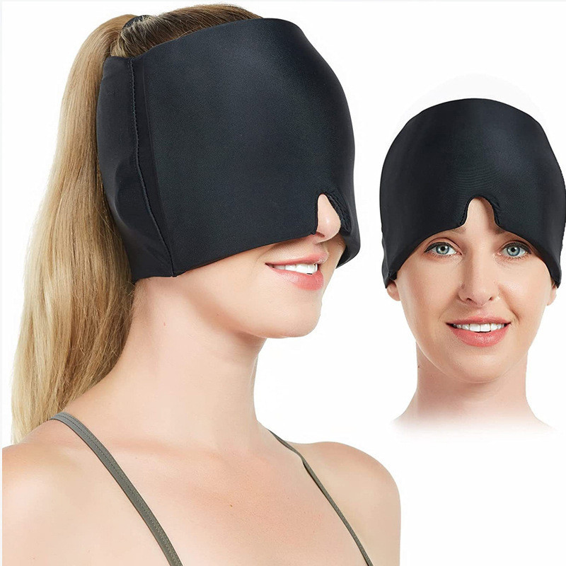 Jual Migraine Headache Relief Compress Wrap Head Hat Cap Mask Hot Cold ...