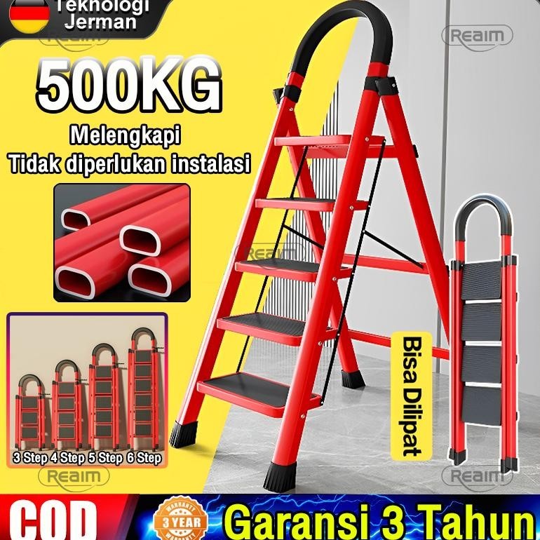 Jual Tangga Lipat 3/4/5/6 Step 500kg Rumah Lipat Tangga Besi Lipat ...