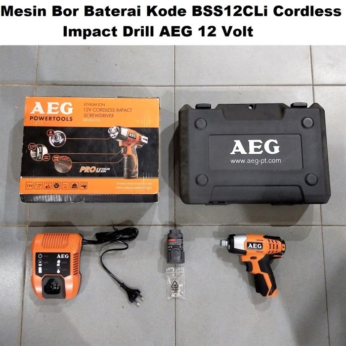 Jual Mesin Bor Baterai BSS12CLi Cordless Impact Drill AEG 12 Volt ...