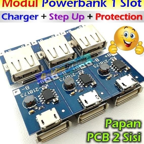 Jual Modul Powerbank 1 Slot Multi Charger + Step Up + Protection 5v 1A ...