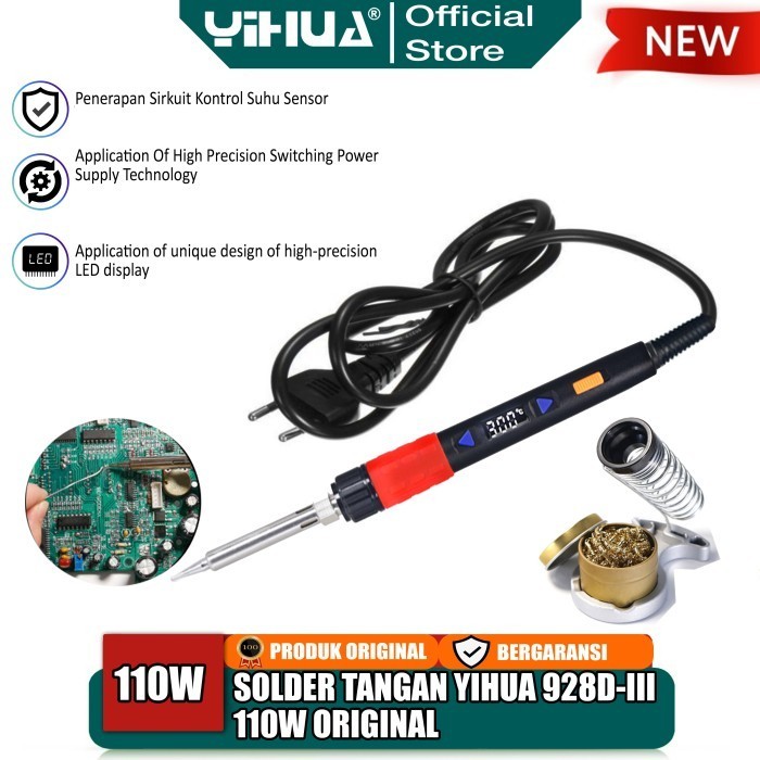 Jual Yihua 928D-Iii Solder Tangan Listrik 110W Temperature Adjustable Ori | Shopee Indonesia