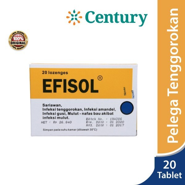 Jual Efisol Lozenges / Sariawan / Radang Tenggorokan / Panas Dalam ...