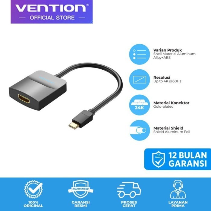 Jual HARGA DISC - Vention TDC Adapter Converter USB Type C to HDMI ...