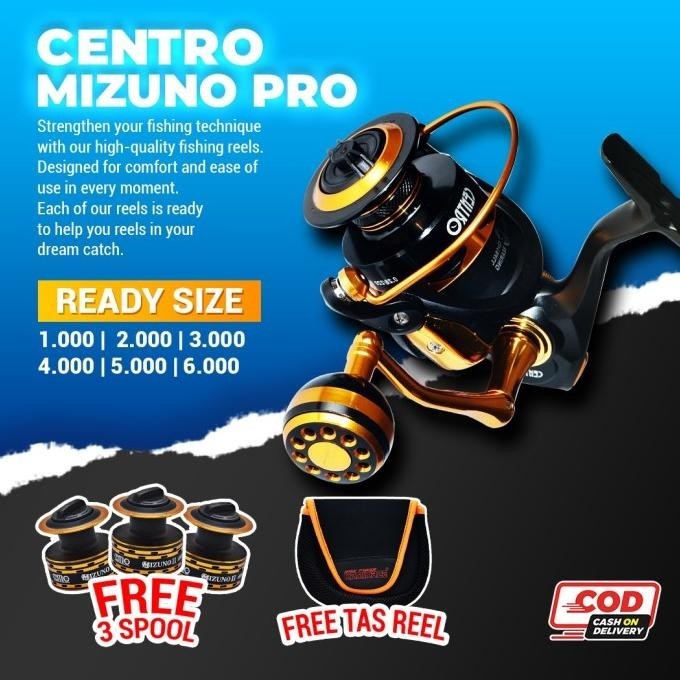 Jual Reel Pancing full Besi Centro Mizuno Pro Model Free 3 Spool ...