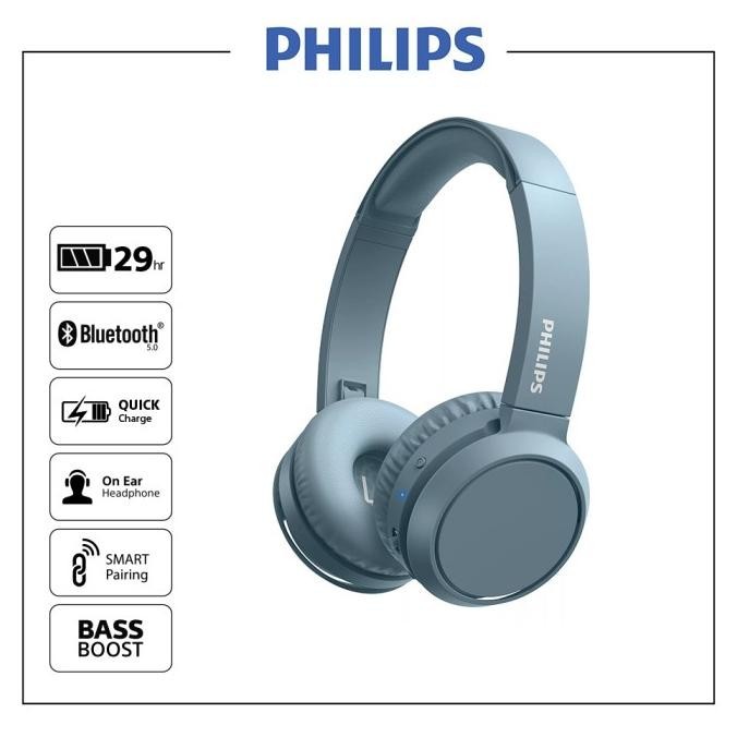 Jual Philips TAH4205 Blue On-ear Wireless Headphones / TAH 4205 ...