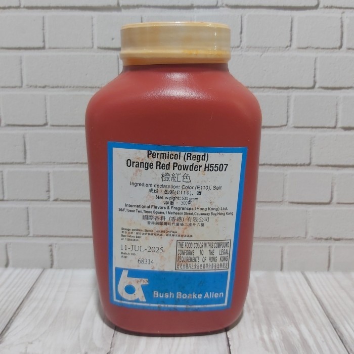 Jual Bush Boake Allen Pewarna Makanan Orange Red Powder H5507 ( 500 Gr ...