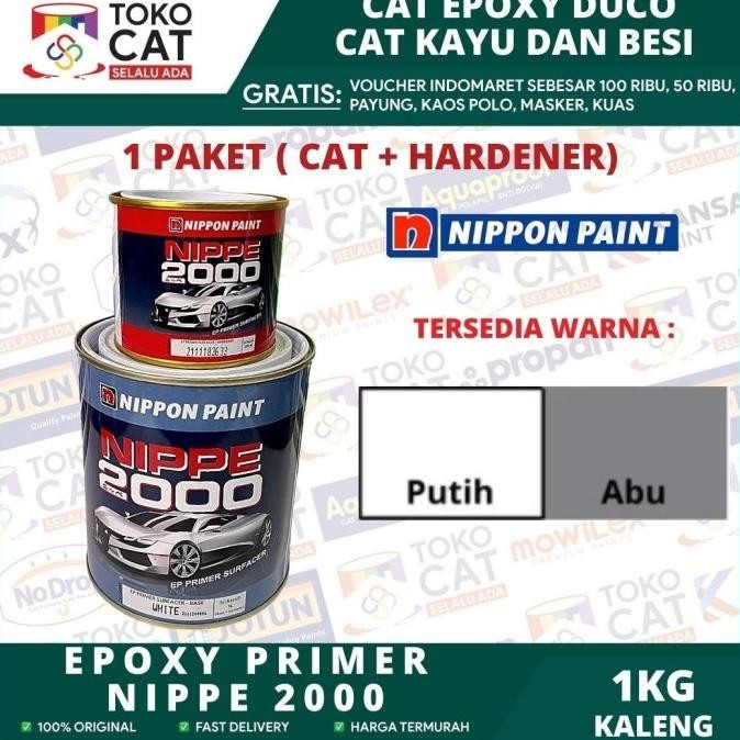 Jual Epoxy Nippe 2000 Epoxy Primer Surfacer Abu + Hardener 1L Abu ...