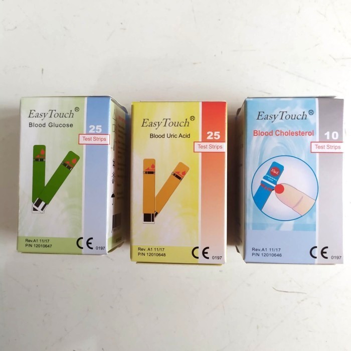 Jual Paket Strip Test Darah Gula Asam Urat Kolestrol Stik Easy Touch ...