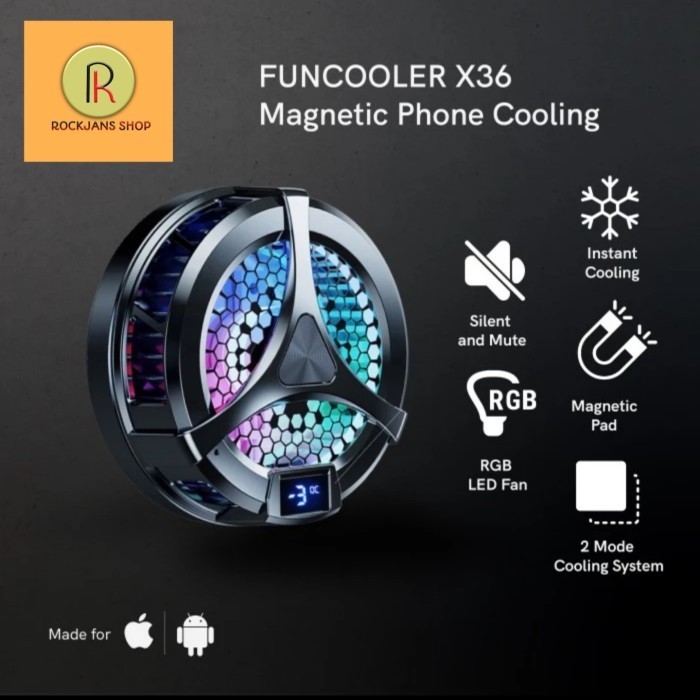 Jual Funcooler X36 Radiator Pendingin HP Magnet Fan Colling Fan HP-X36 | Shopee Indonesia