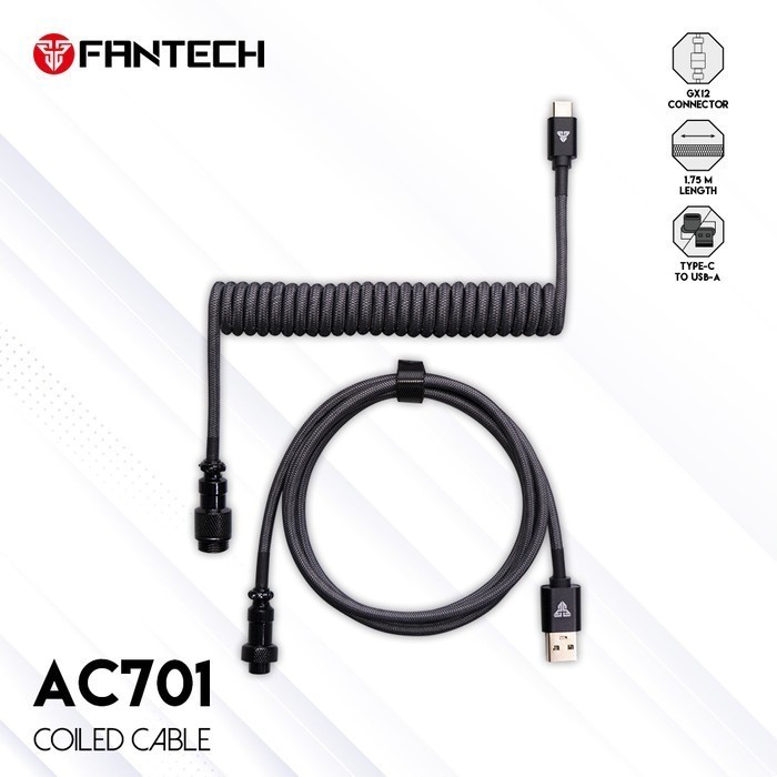 Jual FANTECH Coiled Cable Type C Aviator Kabel Keyboard Mechanical ...