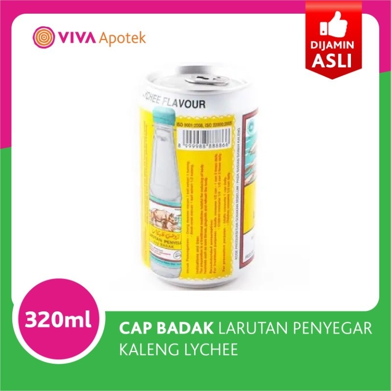 Jual Larutan Penyegar Kaleng Cap Badak Rasa Leci untuk Panas Dalam (320 ml) | Shopee Indonesia