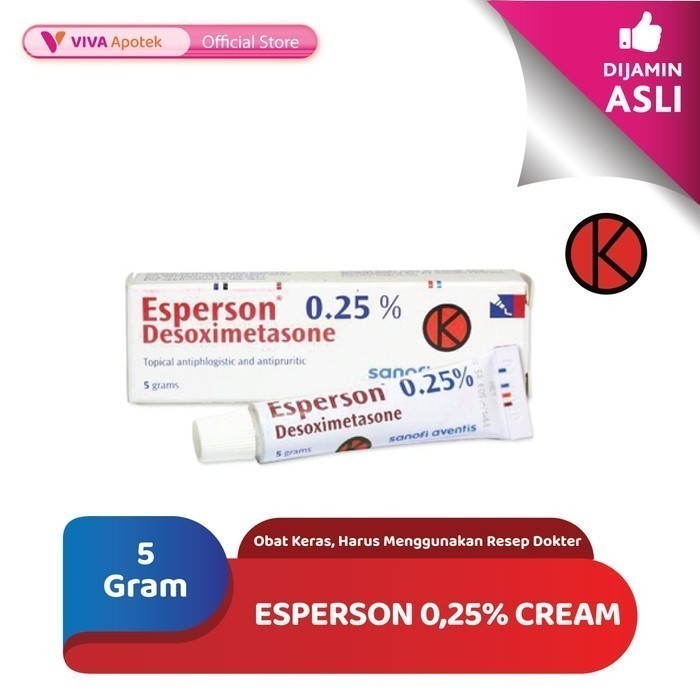 Jual Esperson 0,25% Cream / Radang Kulit/ Gatal (5 Gram) | Shopee Indonesia