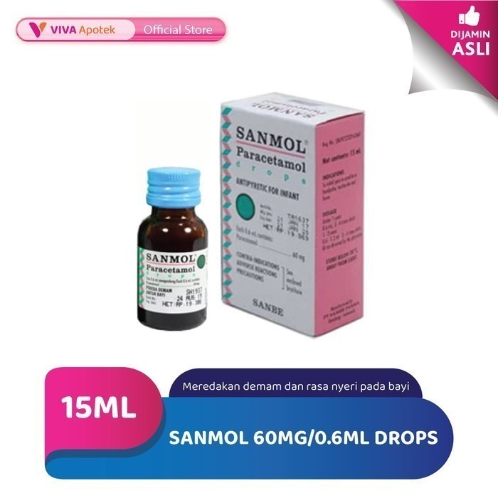 Jual Sanmol 60 mg/0,6 ml Drops Meringankan Sakit Kepala dan Demam (15 ...