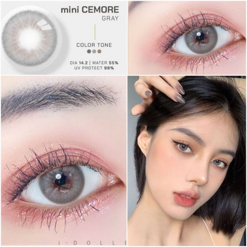 Jual Softlens Kitty Mini Cemore Grey Gray Abu Dia.14.2mm Normal Minus ...