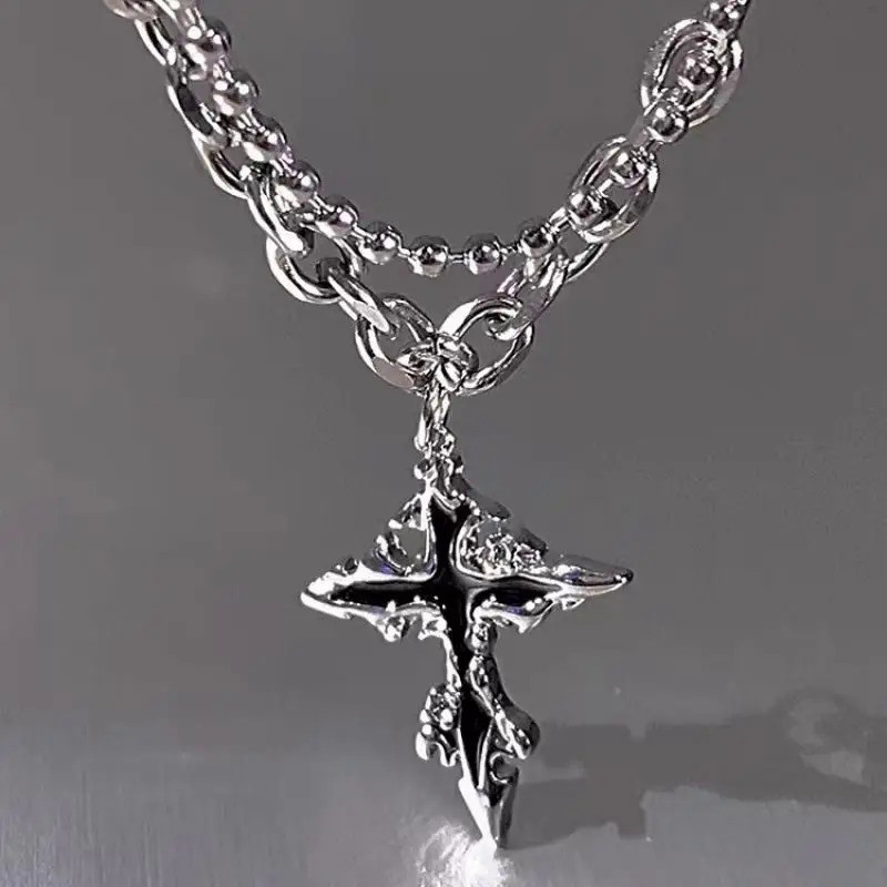 Jual Kalung Salib Rantai Panjang Punk Hiphop untuk Pria Wanita Kalung ...