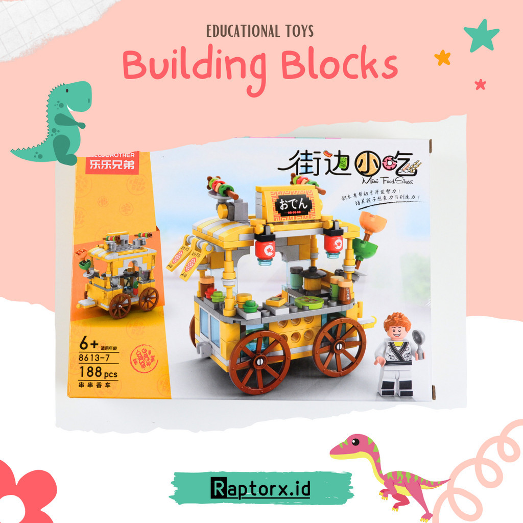 Jual Building Block Plastik Lele brother Foodstreet Mainan Susun Balok ...