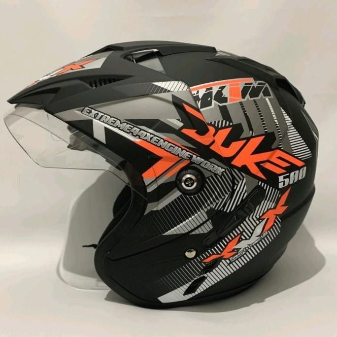 Jual Helm JP 7 Half Face Duke Orange Helm Dewasa SNI (Double Visor ...